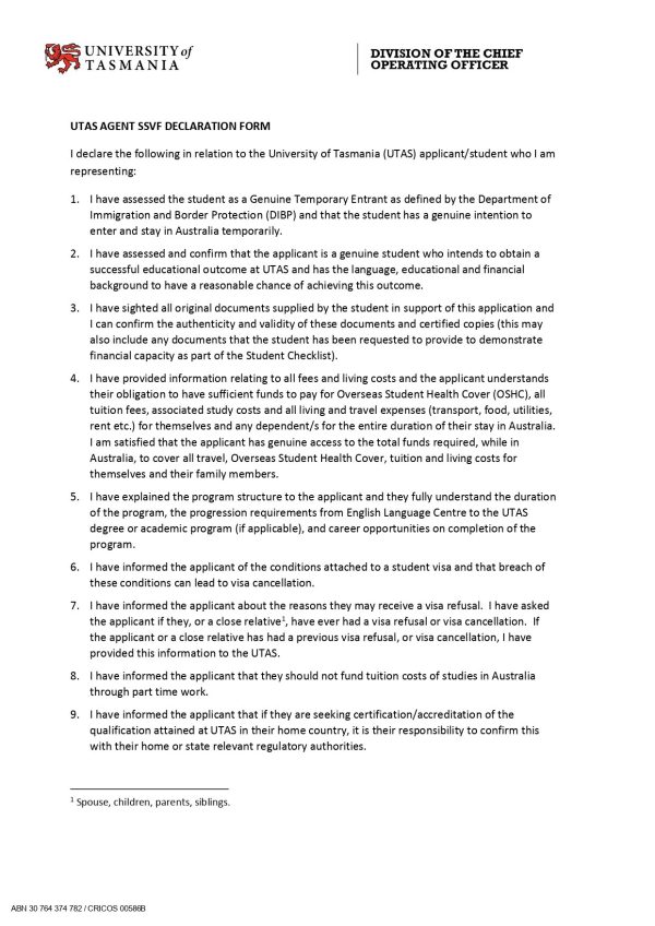 UTAS-AGENT-SSVF-DECLARATION-FORM – Education Centre of Australia | ECA